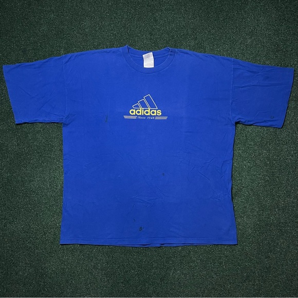 adidas | Shirts | Vintage 9s Adidas Shirt Mens Blue Spell Out Made In ...